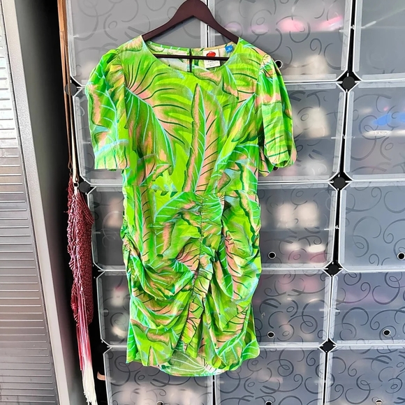 Dresses | Nwt Farm Rio Mini Dress Tight Bodycon Tropical Vacation ...